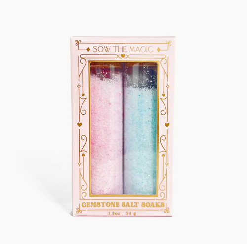 Sow The Magic // Gem Infused Salt Soak Duo w/ Rose Quartz & Blue ...