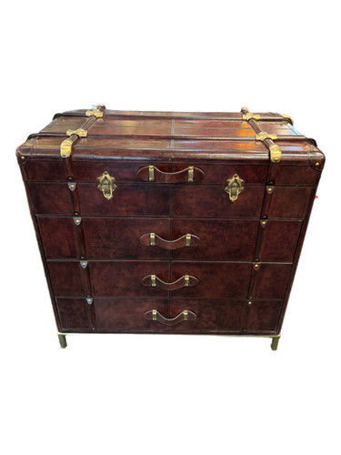 Leather Chest with Drawers | Middleburg Antique