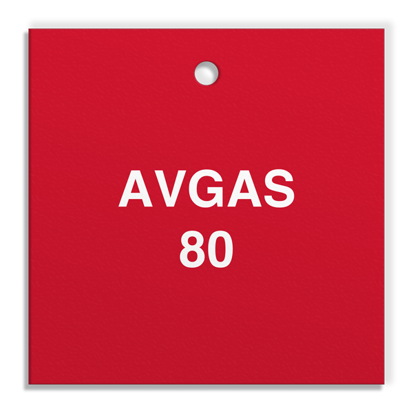 Fuel Tag: AVGAS 80 | INCOM Manufacturing