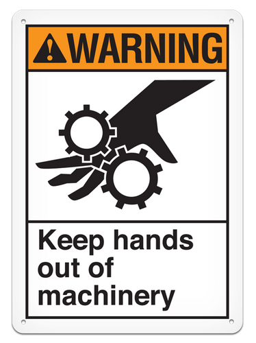 WARNING (ANSI) Safety Sign: Keep Hands Out Of Machinery | INCOM ...