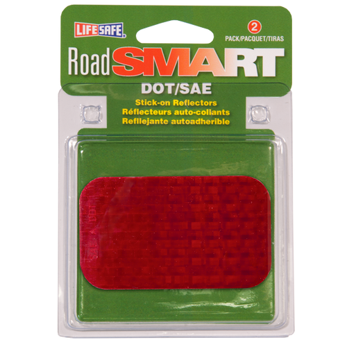 Road Smart Red Stick-On Reflectors 2" x 3.5" | INCOM