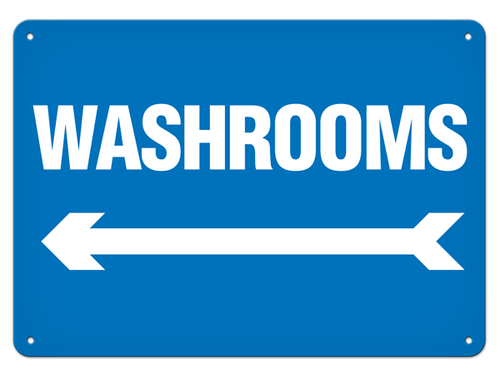 Washrooms Arrow Left Sign | INCOM Manufacturing