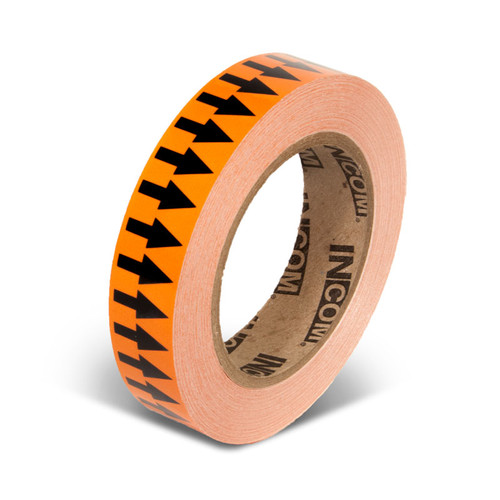 Pipe Flow Arrow Tape: Orange With Black Arrows | INCOM Manufacturing