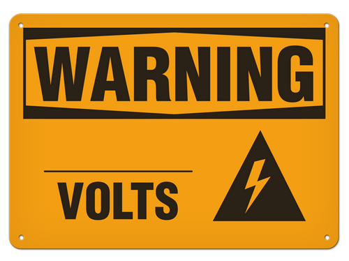 INCOM | WARNING - ___ Volts Safety Sign
