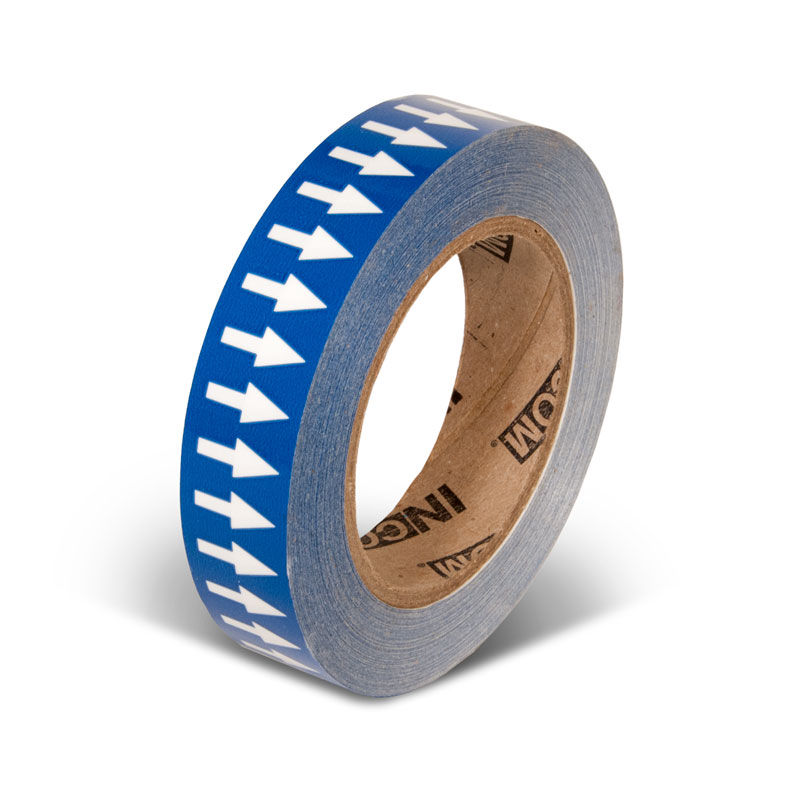 Pipe Flow Arrow Tape: Blue With White Arrows | INCOM Manufacturing