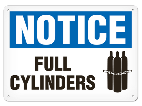 INCOM | NOTICE - Full Cylinders Safety Sign