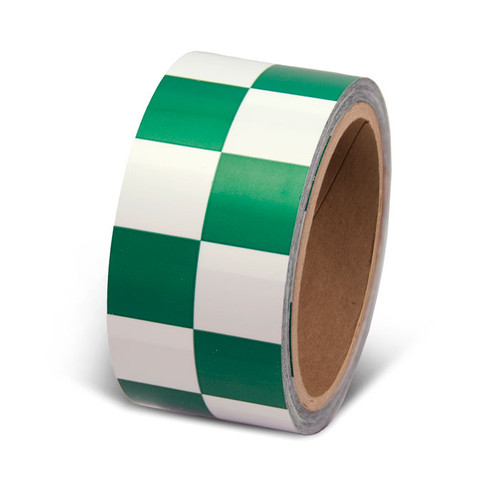 Checkerboard Laminated Tape: Green/White Pattern | INCOM Manufacturing
