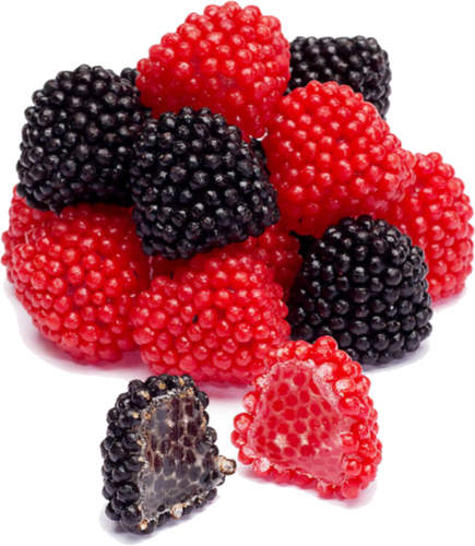 Gummy Red & Black Raspberries | Maxwells2