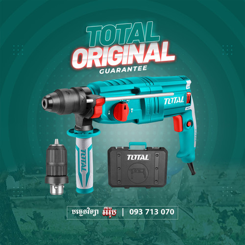 TOTAL SDS-Plus Rotary Hammer 800W (Model: TH308268-2) | KIRI TOOLS Cambodia