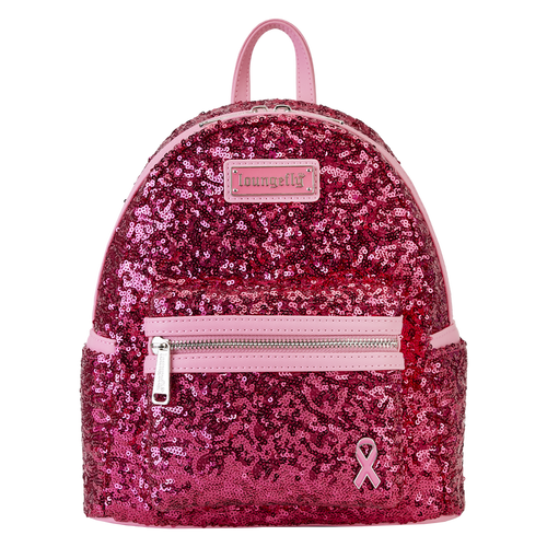 Loungefly- Breast Cancer Research Foundation Pink Ribbon Sequin Mini ...