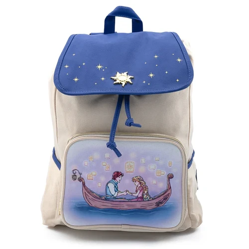 Loungefly- Disney Tangled Canoe Scene Nylon Slouch Backpack ...