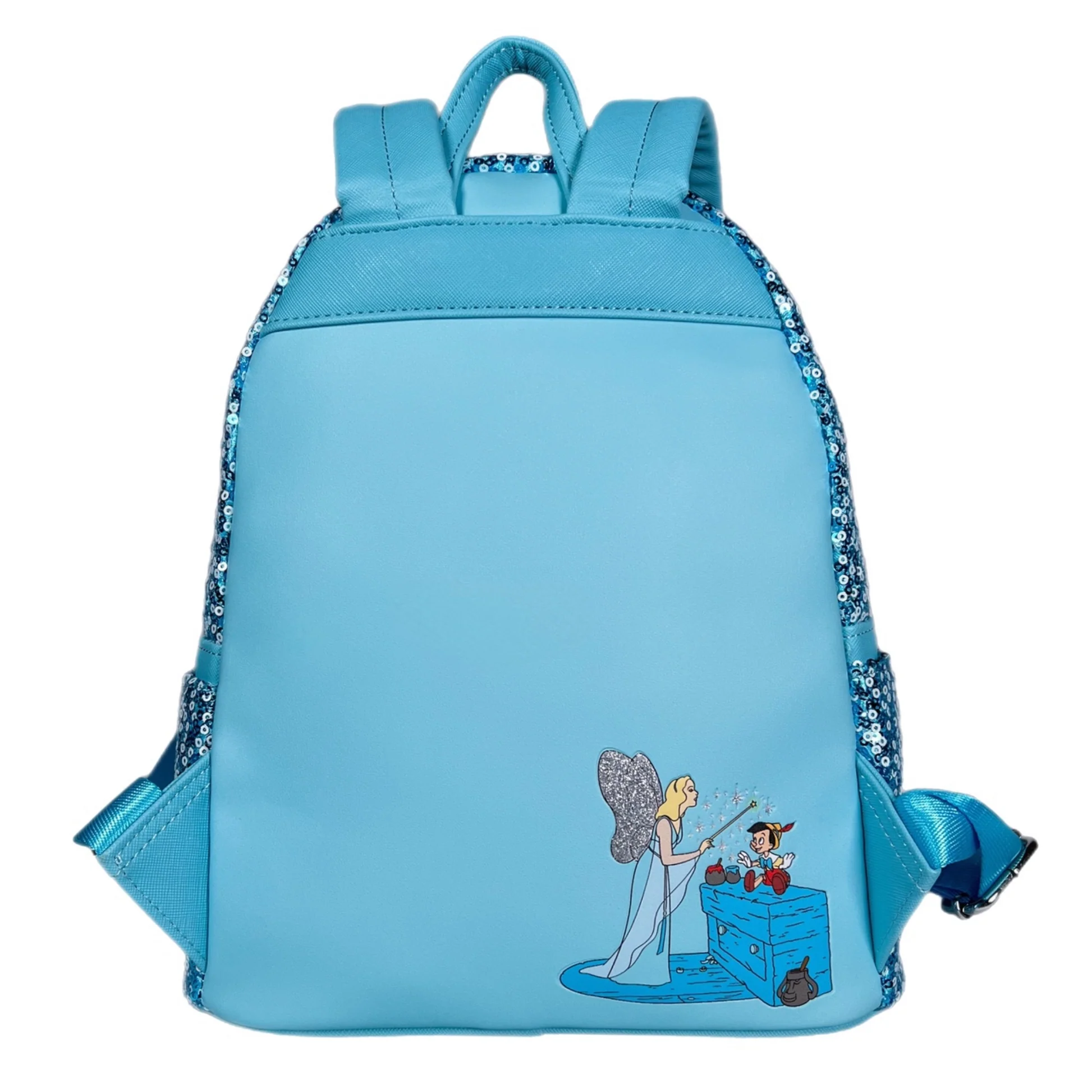 Loungefly-Pinocchio's Blue Fairy Sequin Mini Backpack | GenieWishesEmporium