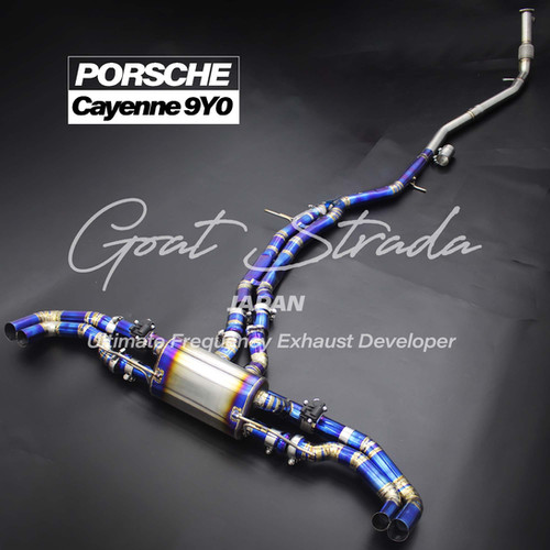 PORSCHE Cayenne 9Y0 3.0T Titanium Rear Exhaust+Mid pipe+Front pipe+Tips ...