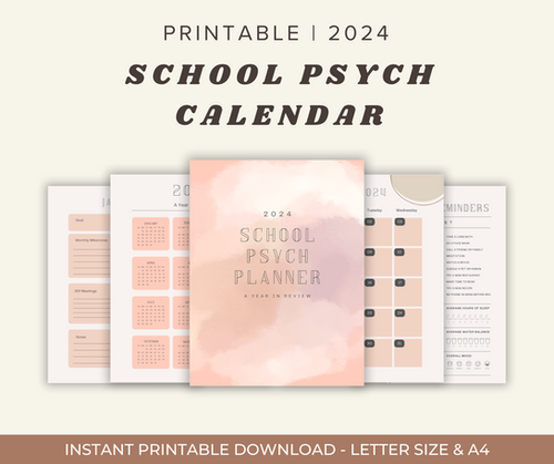 School Psychologist 2024-25 Academic Planner (Digital Download) | I ...