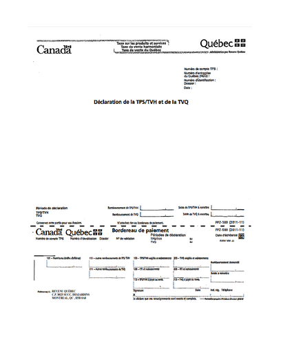 Rapport de taxes (FPZ-500) | Tenue de livre ML