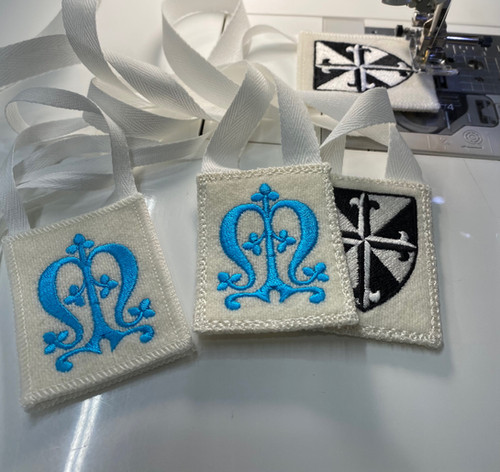 Dominican WHITE Scapular* 100 % White Woven Wool | Mantle Of Mary