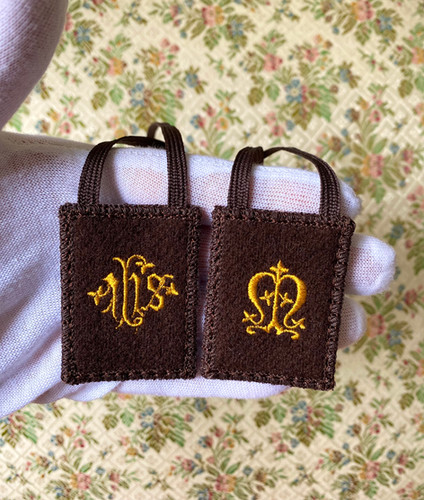 MANTLE OF MARY® Brown Wool Scapular | Mantle Of Mary