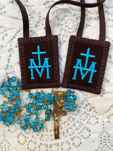 100 % Brown Woven Wool Scapular, (1.5 x 2 size) | website