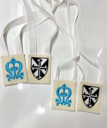 Dominican WHITE Scapular* 100 % White Woven Wool | Mantle Of Mary