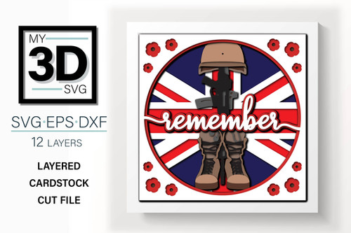 UK BATTLEFIELD CROSS SVG | My 3D SVG