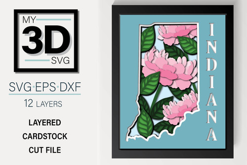 3D INDIANA SVG | My 3D SVG