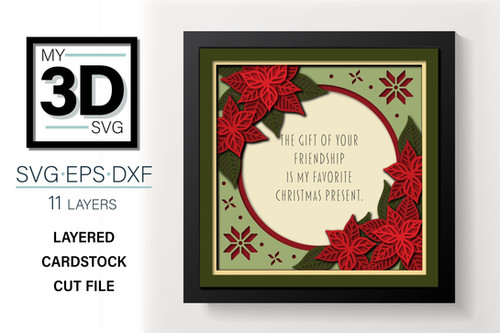 3D CHRISTMAS FRAME SVG | My 3D SVG