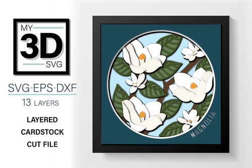 3D MAGNOLIA SVG | My 3D SVG