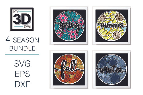 4 SEASONS 3D SVG BUNDLE | My 3D SVG