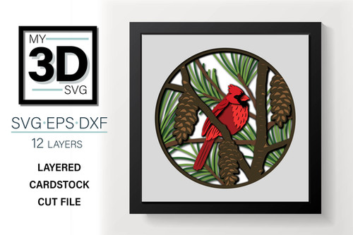 3D WINTER CARDINAL SVG | My 3D SVG