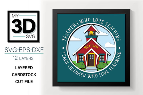 3D SCHOOL HOUSE SVG | My 3D SVG