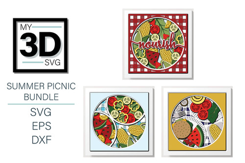 3D SUMMER PICNIC BUNDLE SVG | My 3D SVG