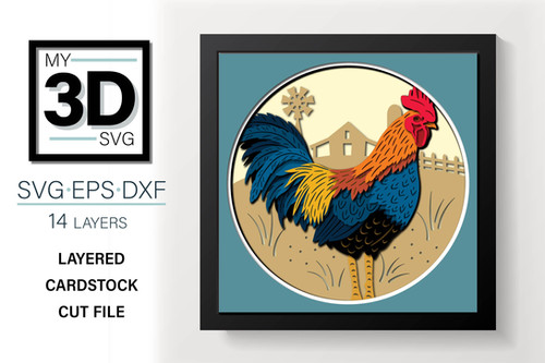 3D ROOSTER SVG | My 3D SVG