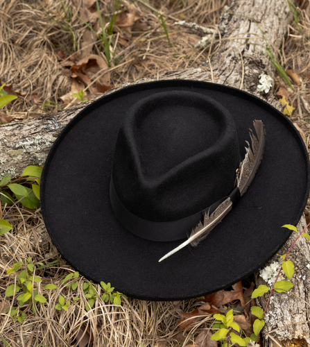 Justin Wide Brim Hat - Onyx | Overton Estates