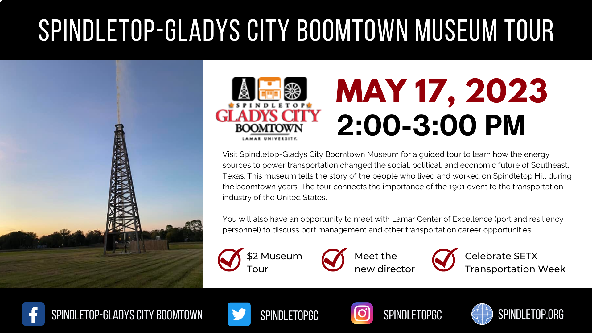 $2 Tour of Spindletop-Gladys City Boomtown Museum | Port of Beaumont