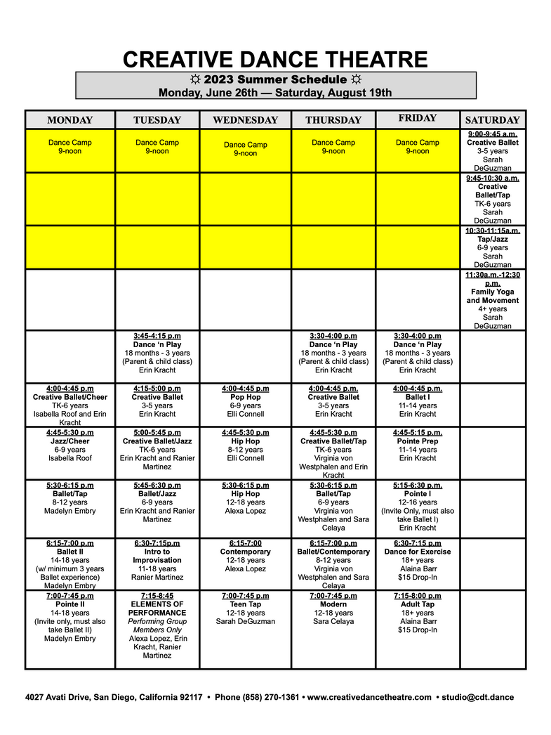 Dance Classes | Creative Dance Theatre