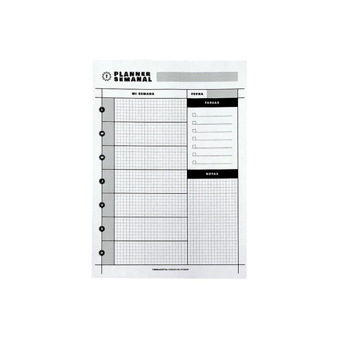 Planner semanal "Grayscale" | Terracotta