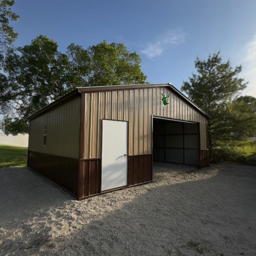 24X25X9 Galvanized Steel Building | The Shed House LLC