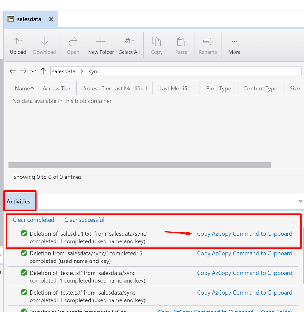 AzCopy Sincronizando dados com sua Azure Storage Account