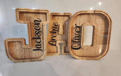 Wooden Alphabet Money Box | TheMadCrafterDesigns