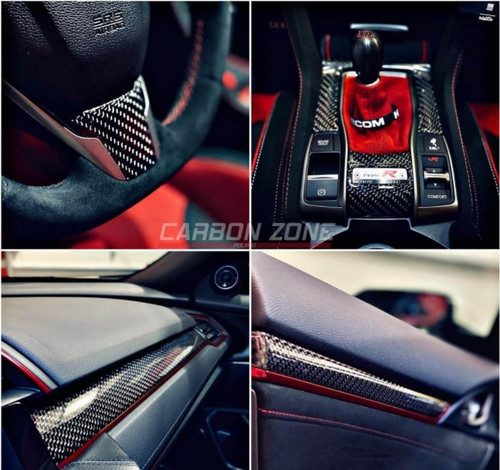 CarbonZone - civic Type-R FK8 - Carbon interior set (8 pieces) | teamRspeed