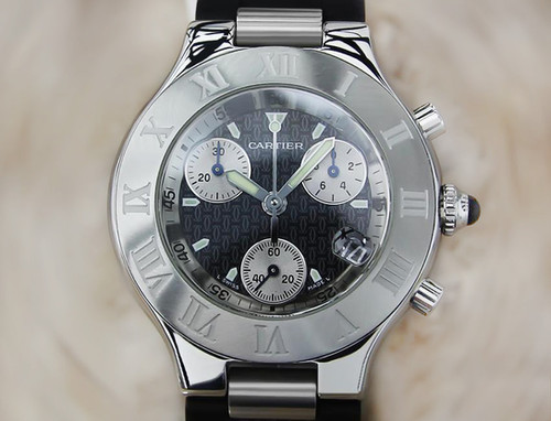 Stainless steel Cartier 21 Chronograph Men's Watch