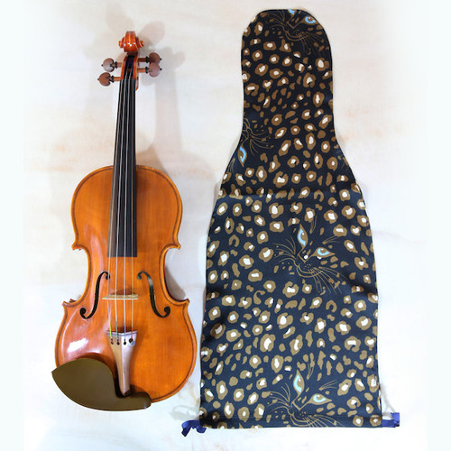 Violin Viola silk touch bag "Black leopard" | Irene Paris
