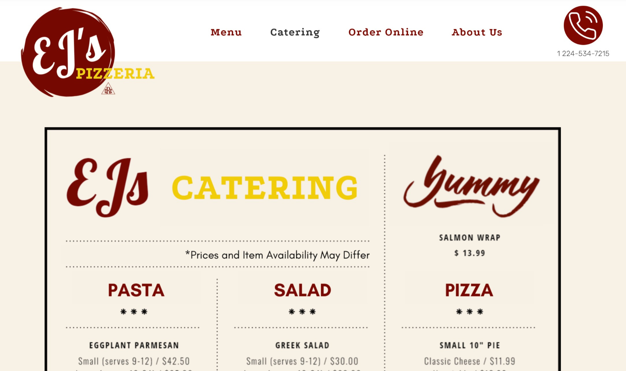 Catering | Ejs Pizzeria