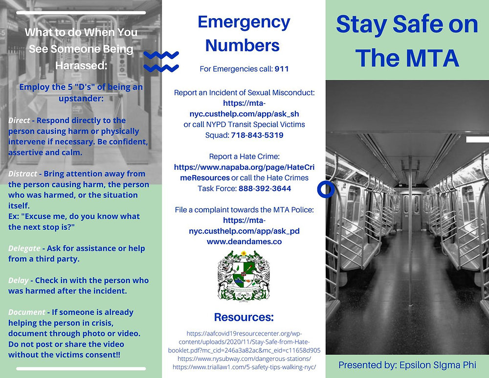 Stay Safe on the MTA Pamphlet