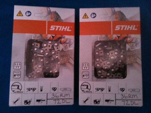 STIHL 36RM72 3/8" x.063" x 72DL Rapid Micro/Semi Chisel x 2 # 3652 000 ...