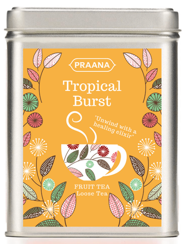 PRAANA TEA - Tropical Burst Fruit Infusion (Tisane) - Gift Tin - 100 g ...