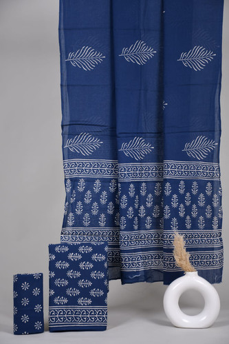 Premium Hand Block Printed Cotton Suit with Mulmul Dupatta | Sumukha Crafts