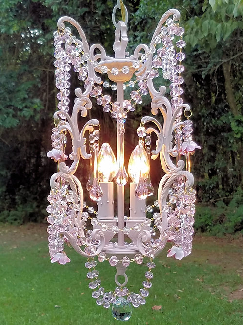 Pink Crystal Chandelier | sheriscrystaldesign