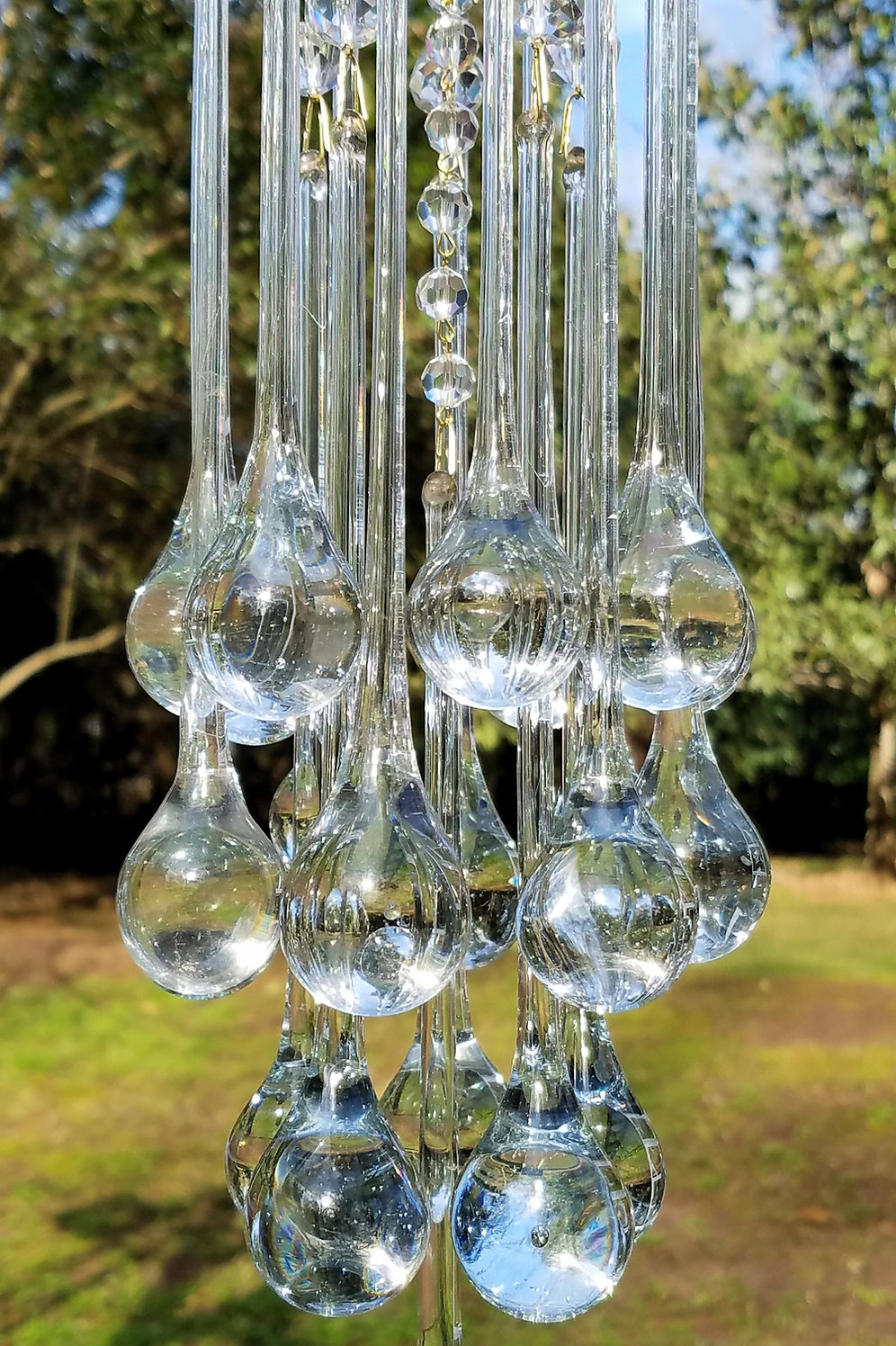 Vintage Crystal Raindrops Wind Chime | sheriscrystaldesign