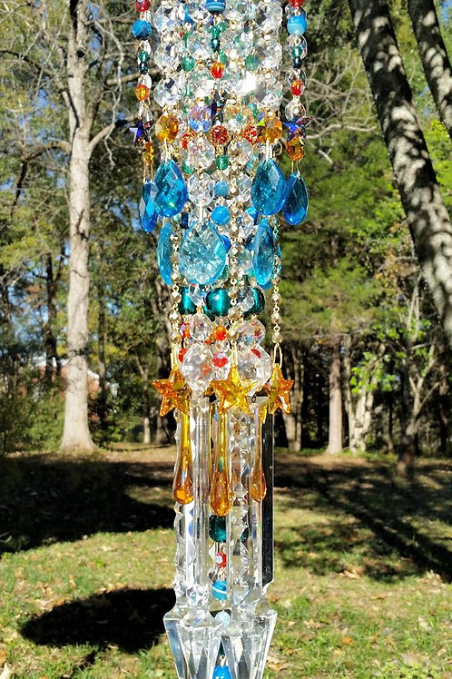 Dazzling Bohemian Stars Antique Crystal Wind Chime | sheriscrystaldesign